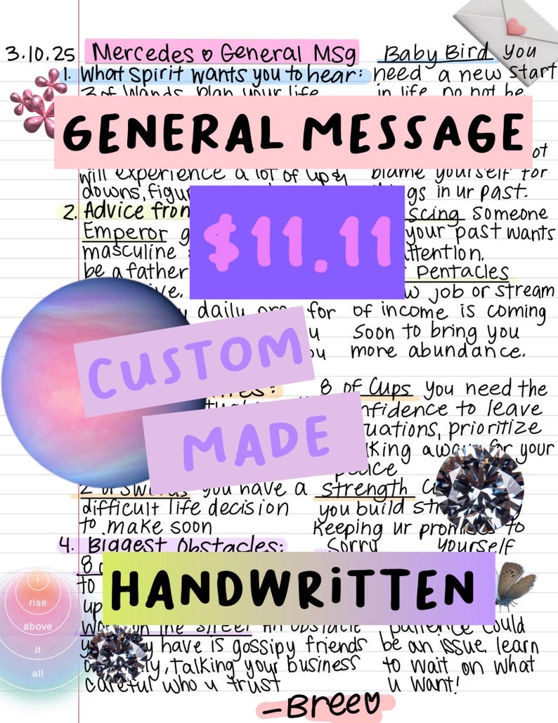 Handwritten Message: General - Etsy