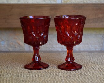 Red depression glass | Etsy