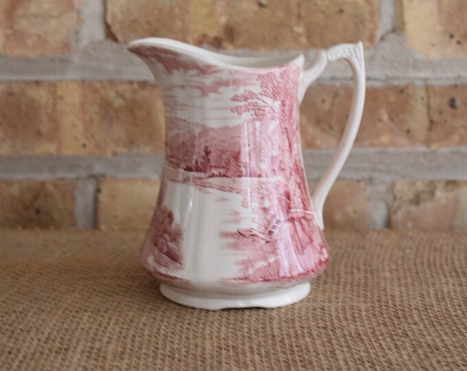 Alfred Meakin Tintern Medium Pitcher Pink Transferware - Etsy
