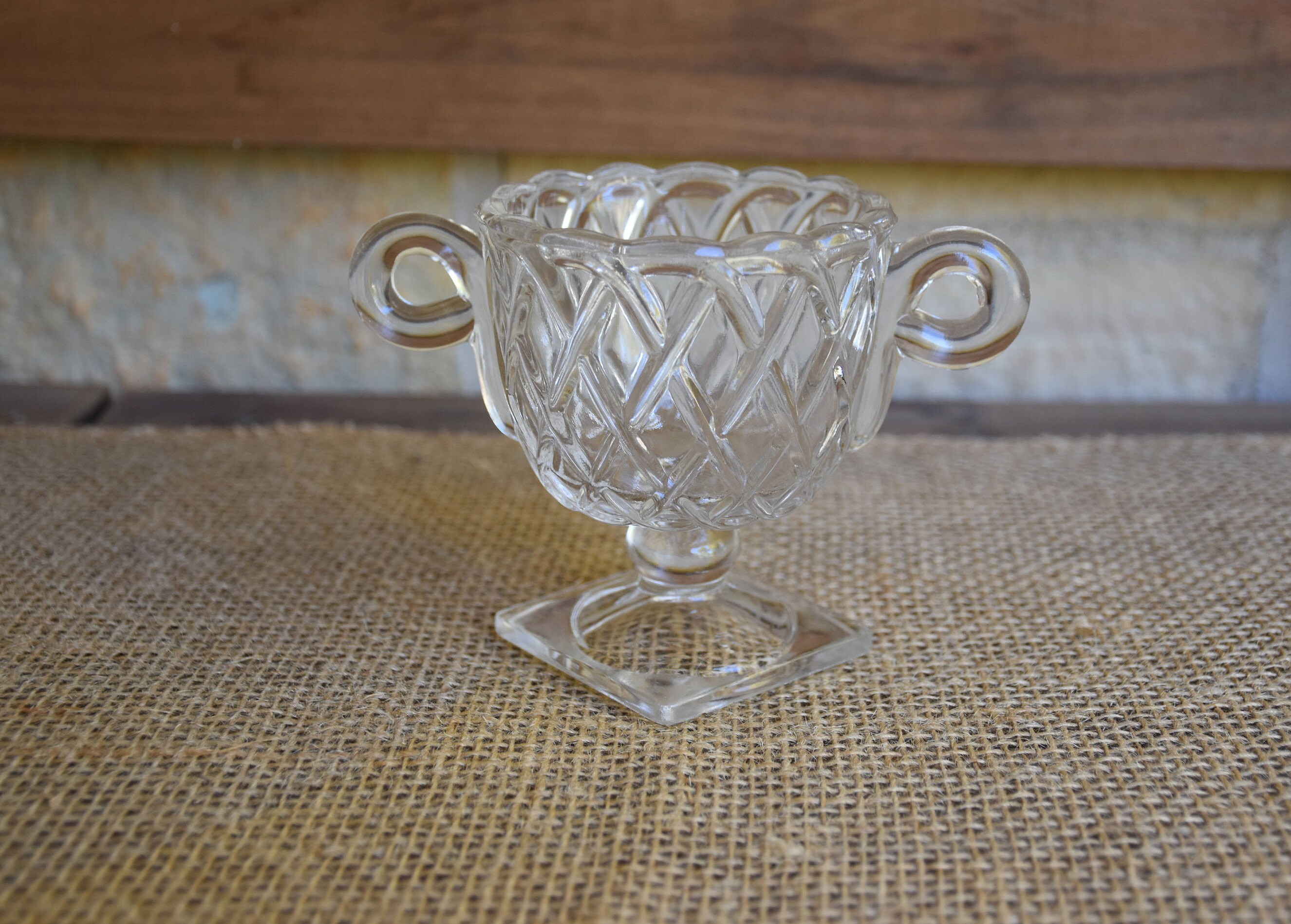 Vintage Indiana Glass Pretzel Pattern Clear Glass Sugar and - Etsy