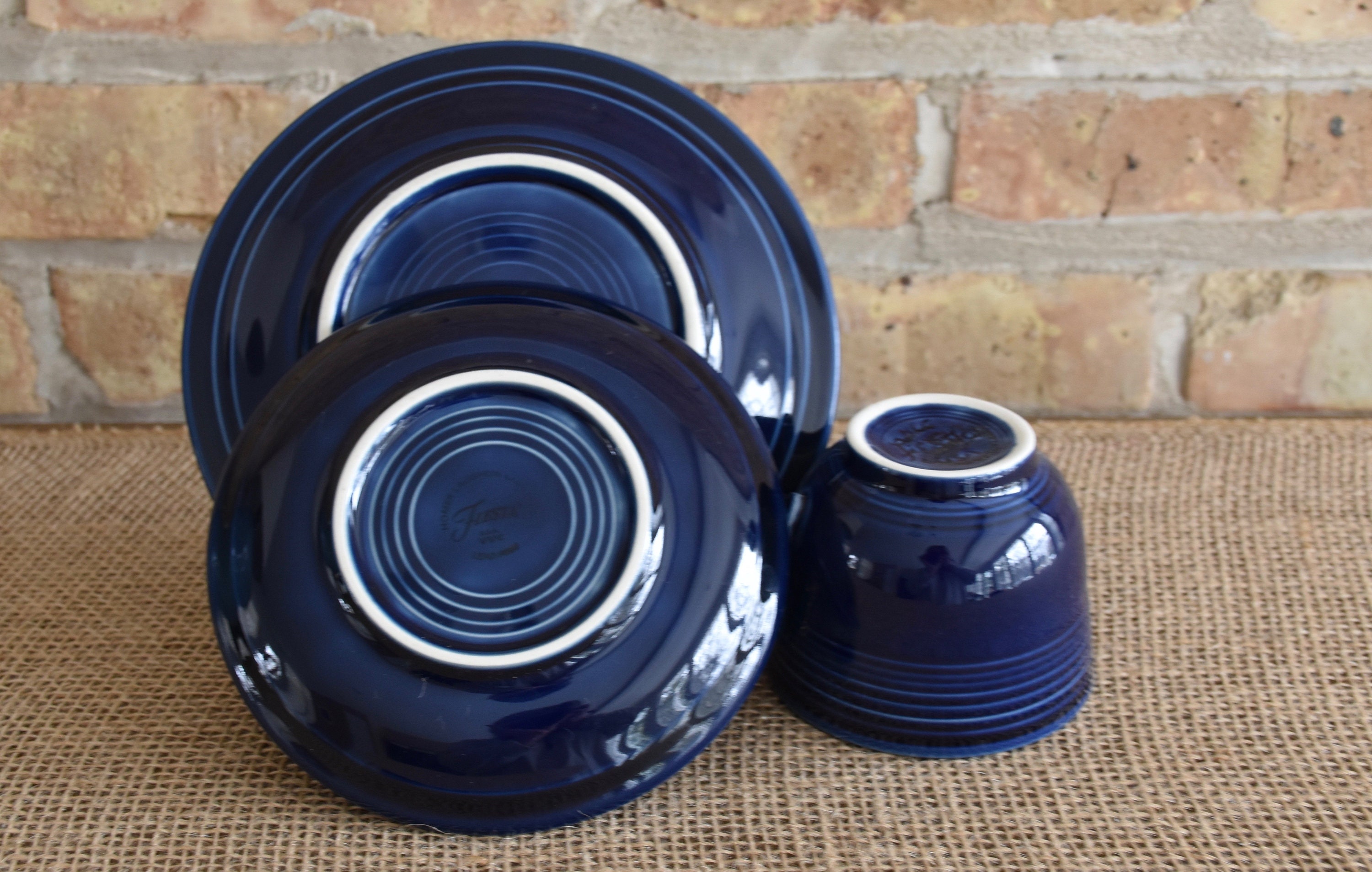 Vintage Navy Blue Fiesta Ware Tea Cup Saucer and Dessert | Etsy