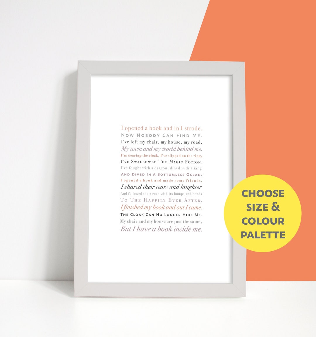 I Opened a Book Poem by Julia Donaldson Print Gift - Etsy