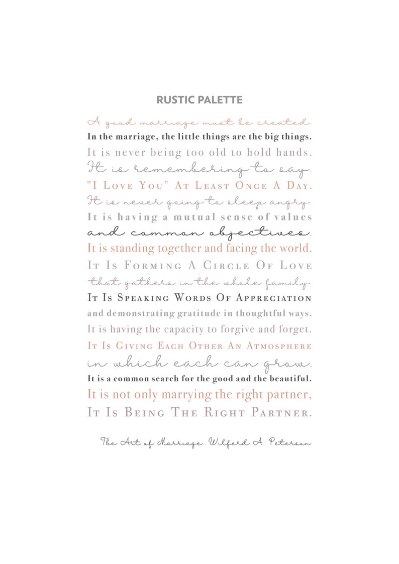 The Art of Marriage Wedding Reading Poem Short Version by | Etsy UK