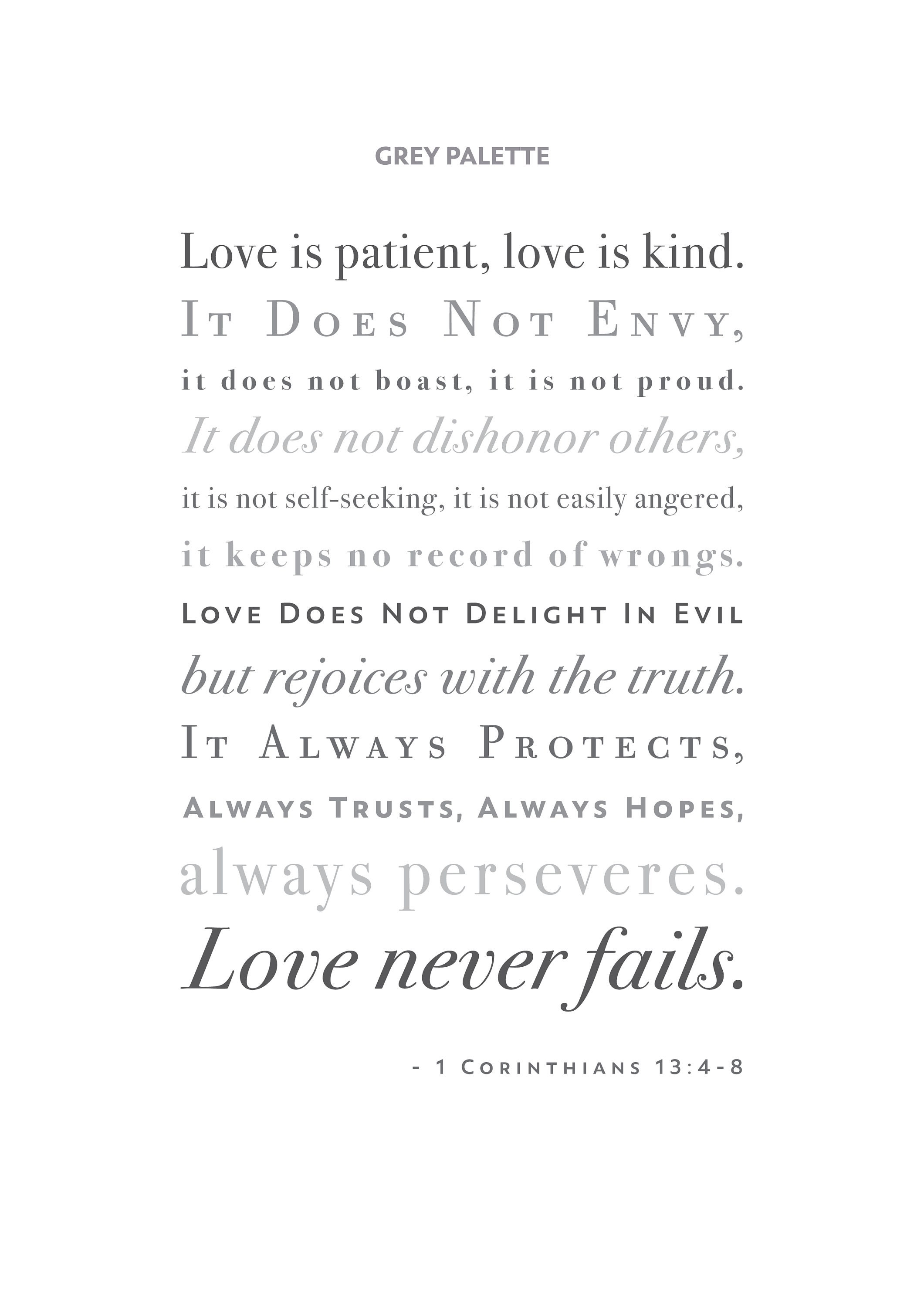 Love is Patient, Love is Kind. Bible Verse 1 Corinthians 13:4–8 ...