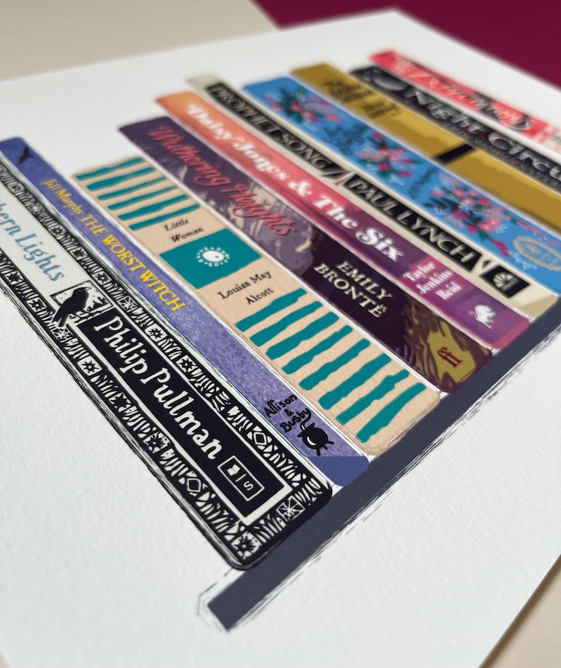 Custom Book Spine Art Print: Personalised Bookshelf for Book Lovers - Etsy
