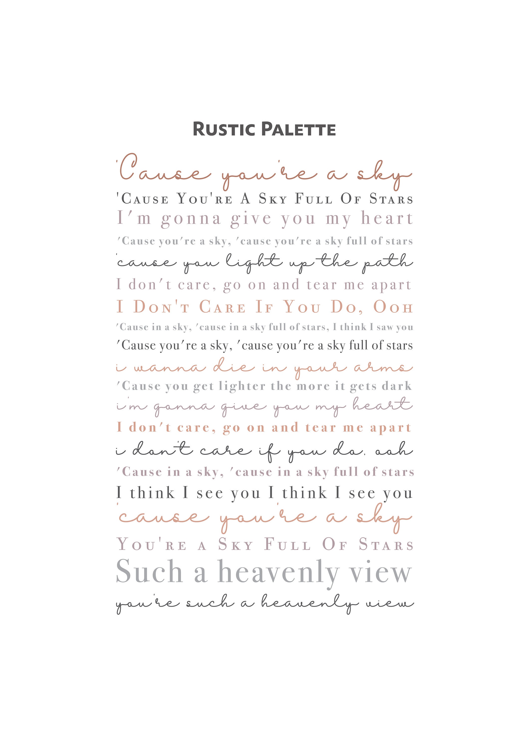 Personalised Typographic Song Lyrics Reading or Quote Print - Etsy