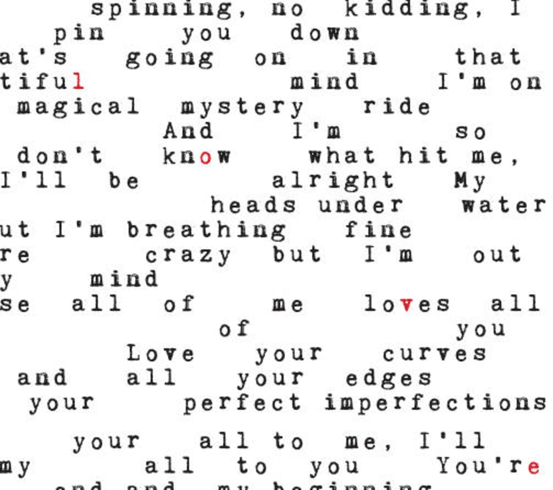 Personalised Typewriter Song Lyrics Print Gift - Etsy UK