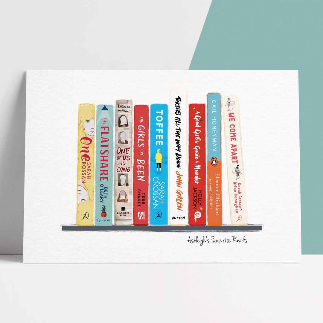 Book Spine Art Print DIGITAL PDF or JPG, Personalised Bookshelf, Gift ...