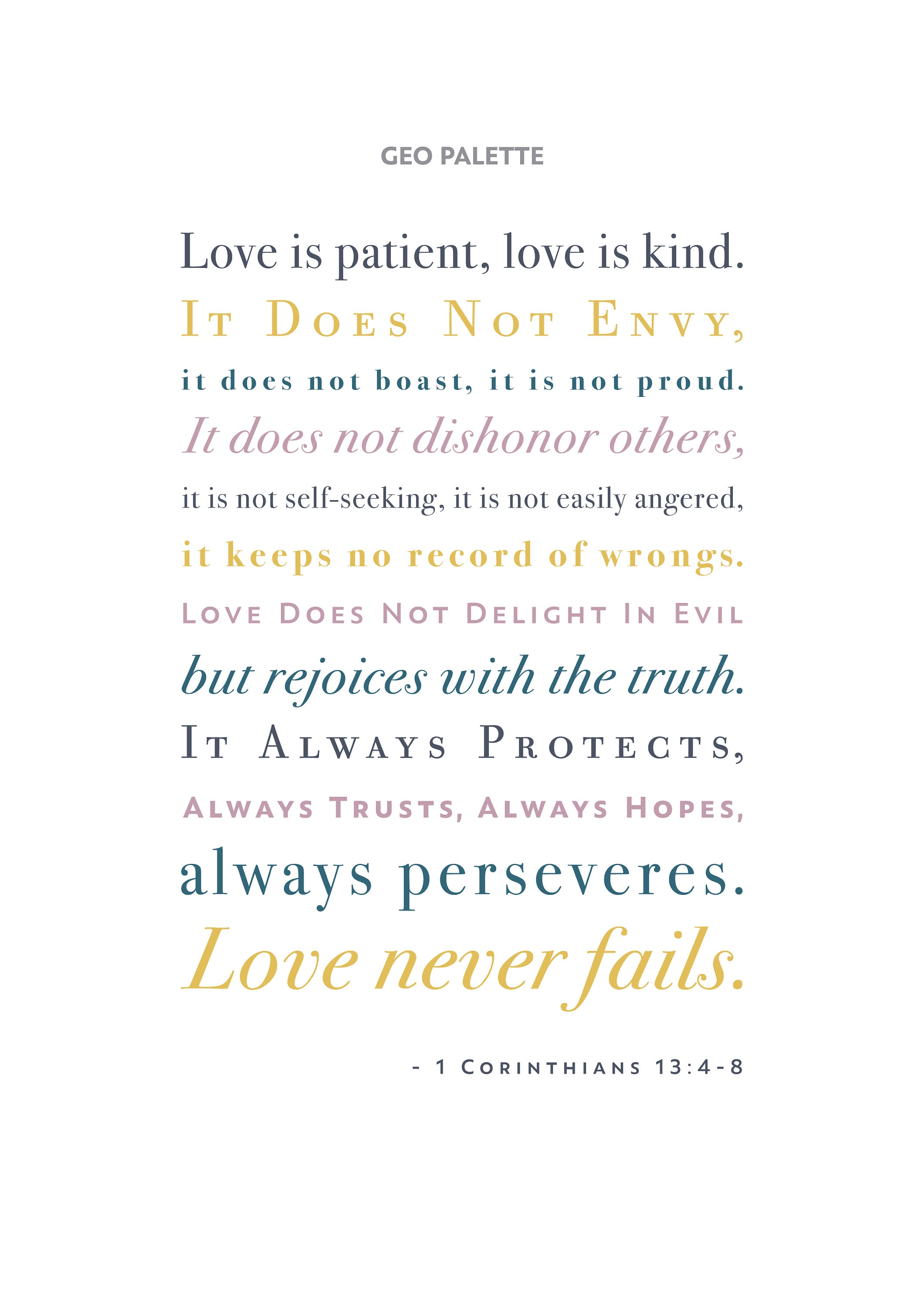 Love is Patient, Love is Kind. Bible Verse 1 Corinthians 13:4–8 ...
