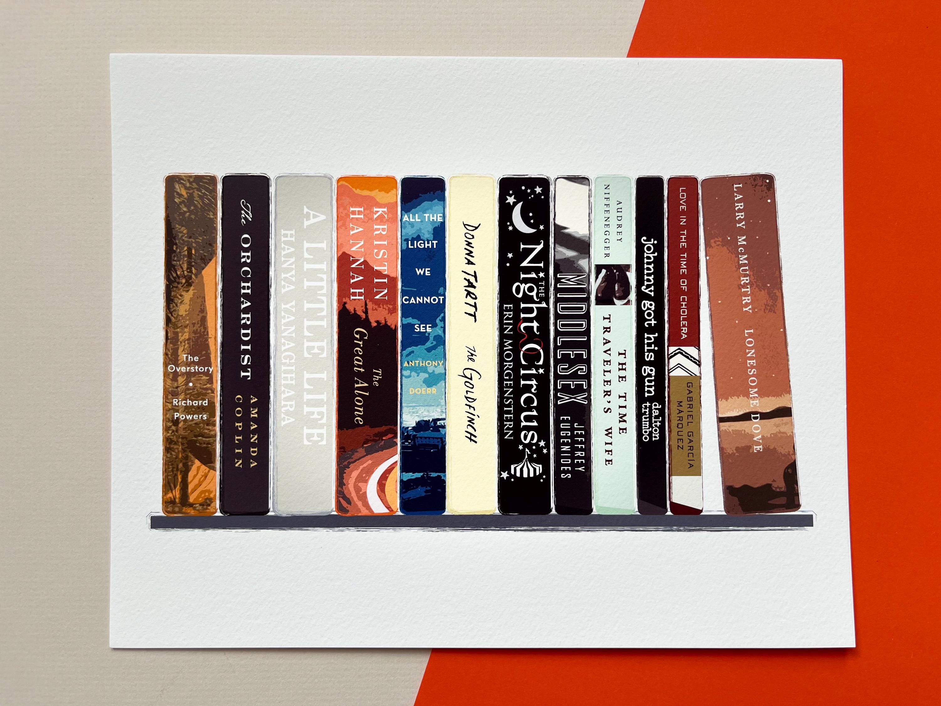 Custom Bespoke Book Spine Art Print Gift, Book Lover Gift, Bibliophile ...