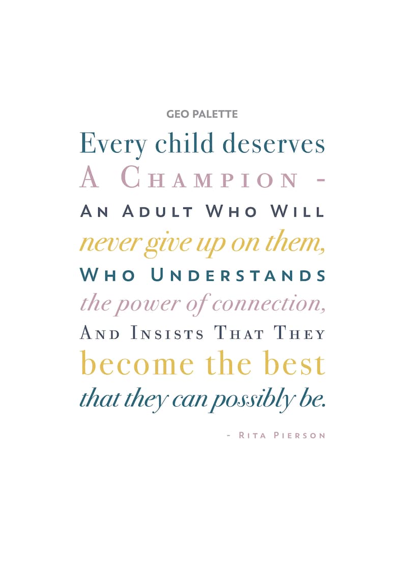 Every Child Deserves A Champion Quote by Rita Pierson Unframed - Etsy UK