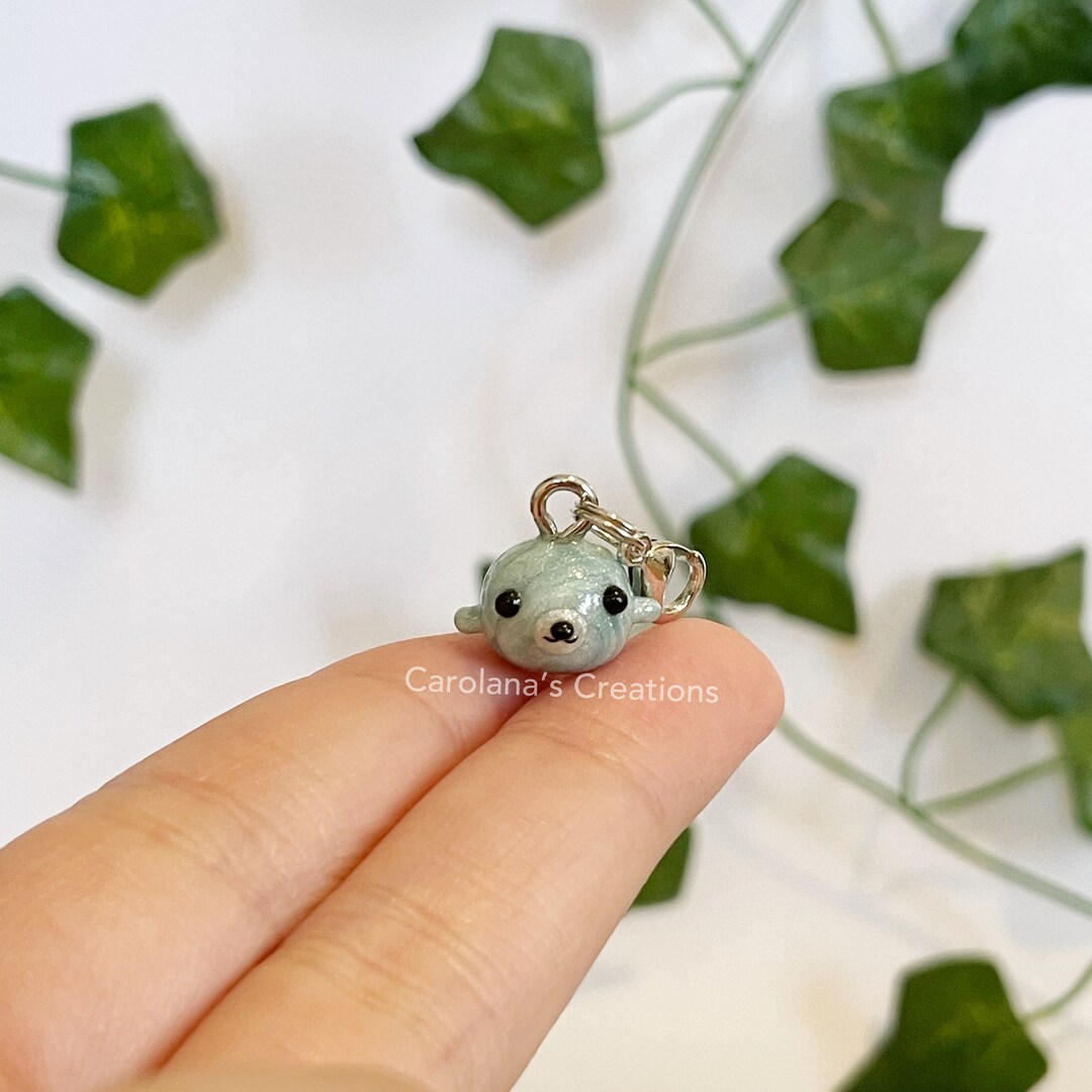 Tiny Blue Seal Charm Polymer Clay Charms - Etsy