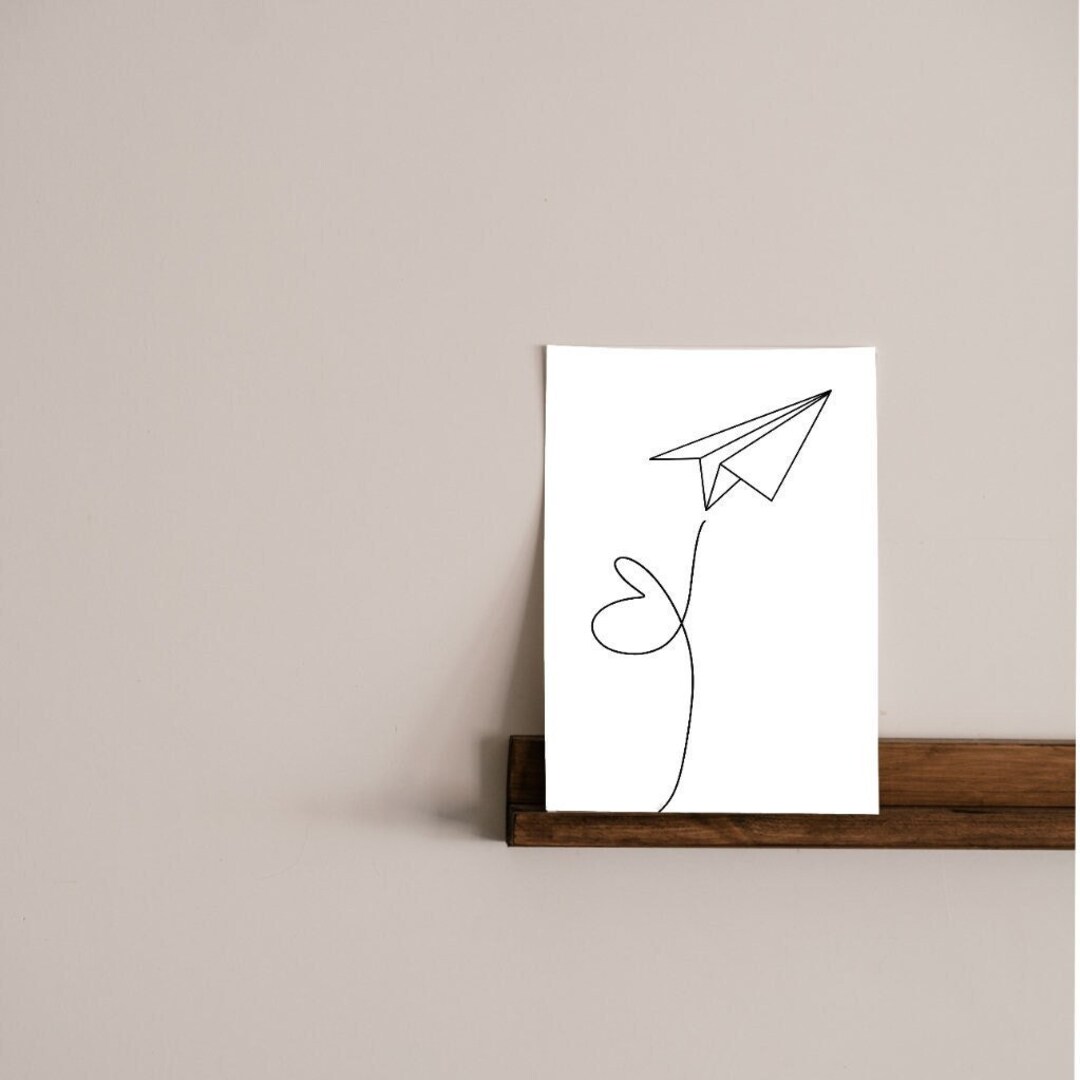 Digital Print || Minimal Drawing Print || Paper Airplane || Modern ...