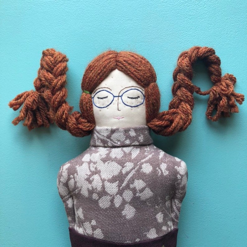 Red hair doll doll with glasses doll with freckles OOAK | Etsy