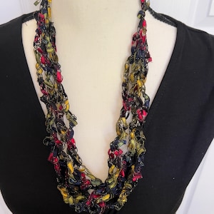 Crochet Adjustable Multi-colored, Multi-strand Trellis Ladder Back Yarn ...