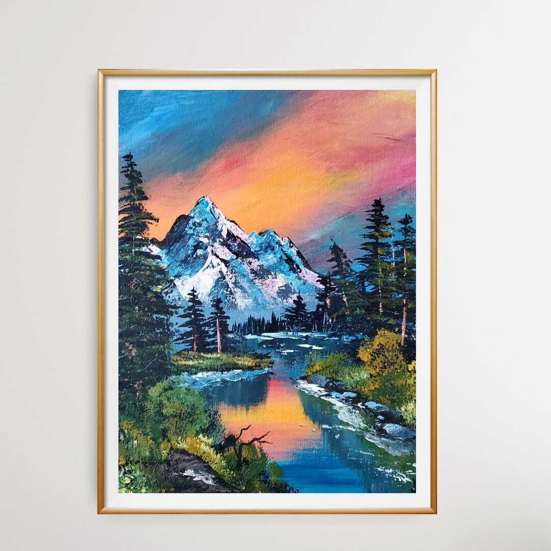 Peaceful Reflections | Bob Ross Inspired| Alaska | Mountains | Lake ...