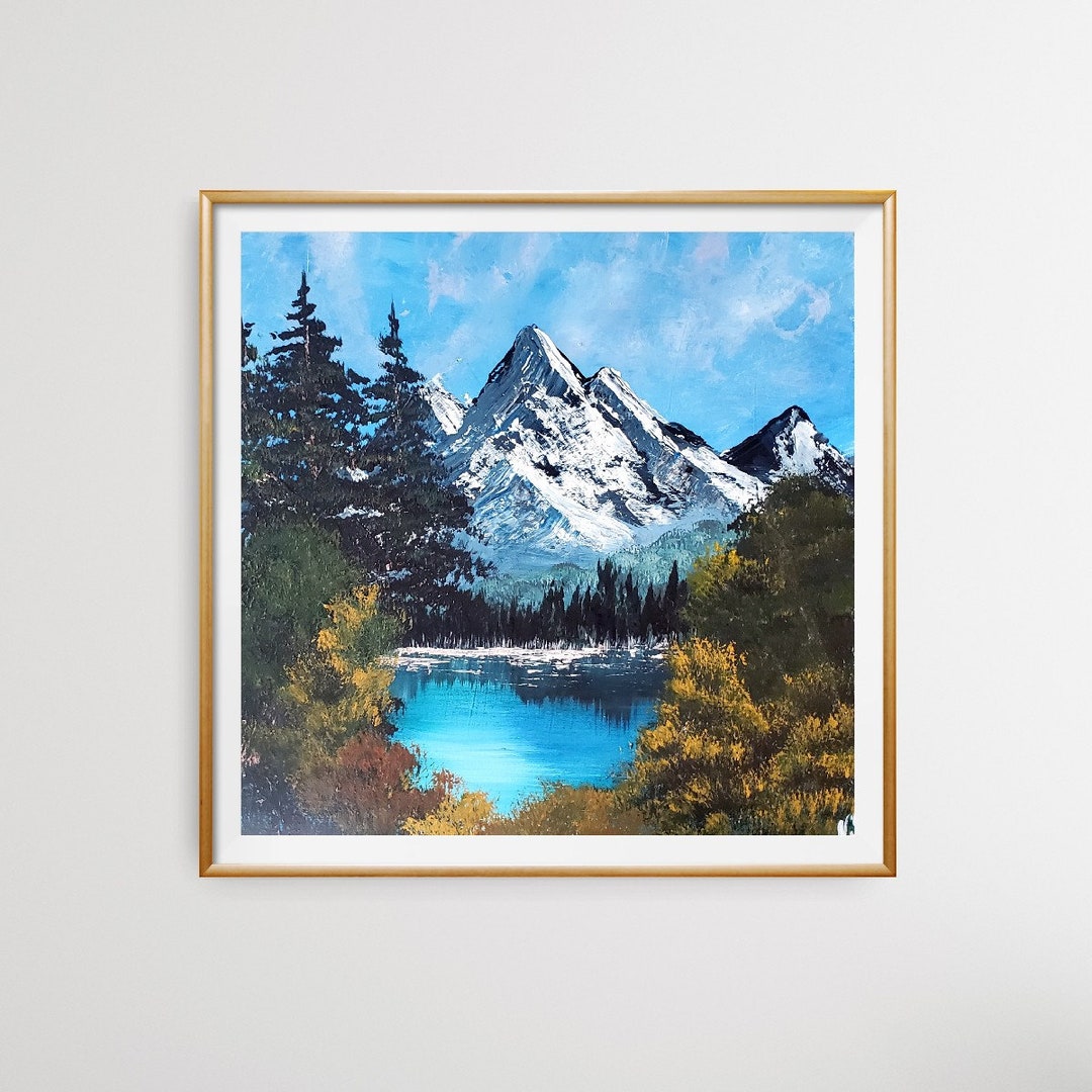 Towering Peaks | Bob Ross Inspired| Alaska | Mountains | Lake | Wall ...