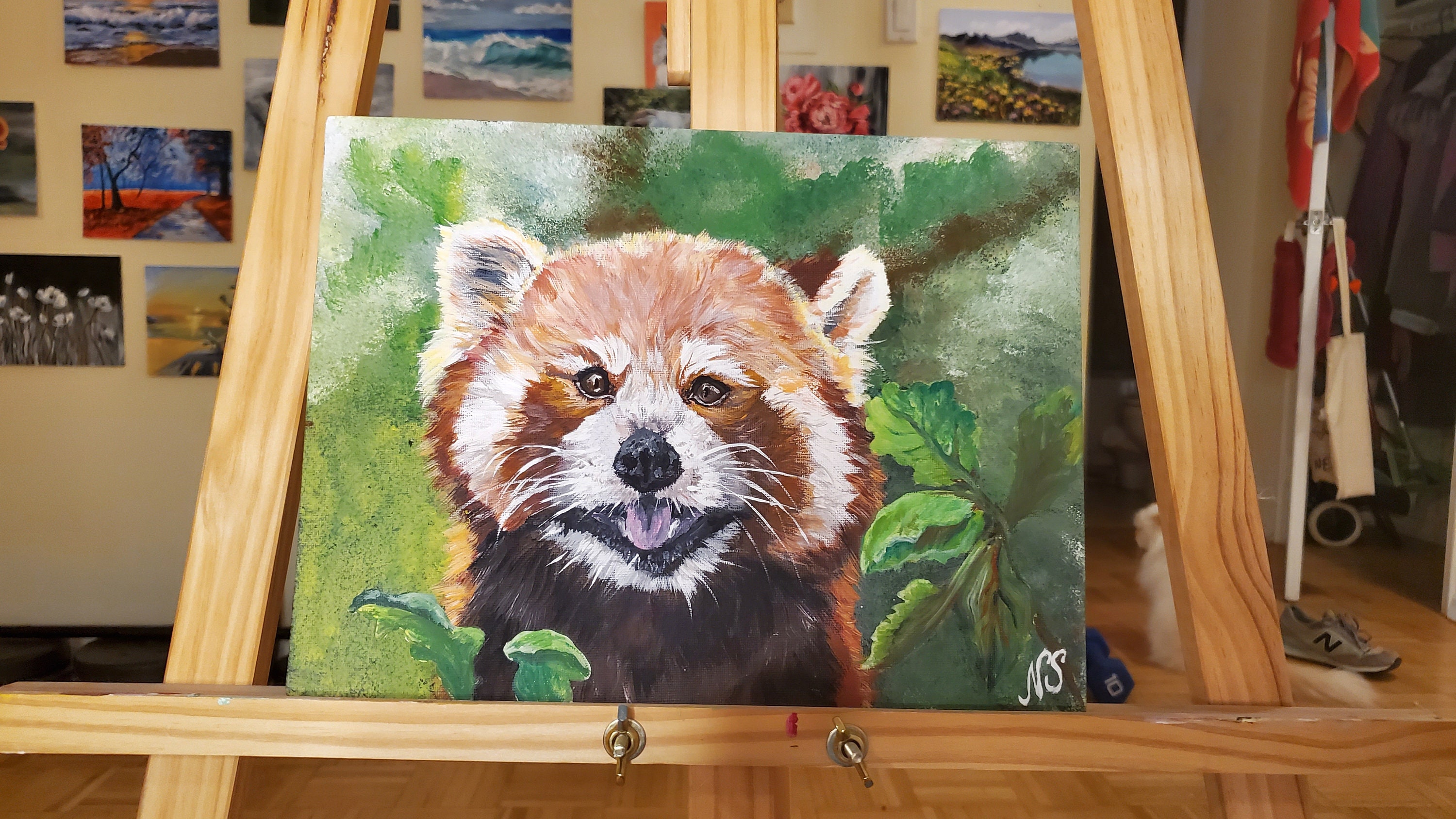 Red Panda | Acrylic Painting | Wall Art | Wildlife - Etsy