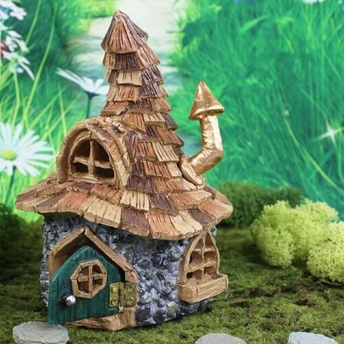 Miniature Garden Wizard Shack Fairy House Height 7.5 Inches - Etsy