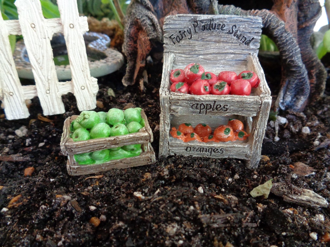 Miniature Fairy Garden 2 X Fruit Stands, Height 2.25 Inches & 1 Inch - Etsy