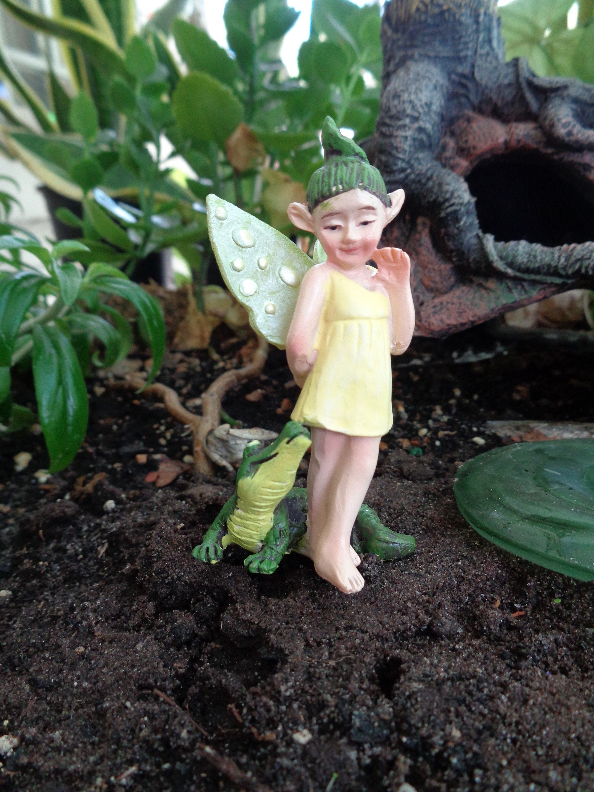 Miniature Garden Swamp Fairy Gretty With Alligator Height 3 - Etsy UK
