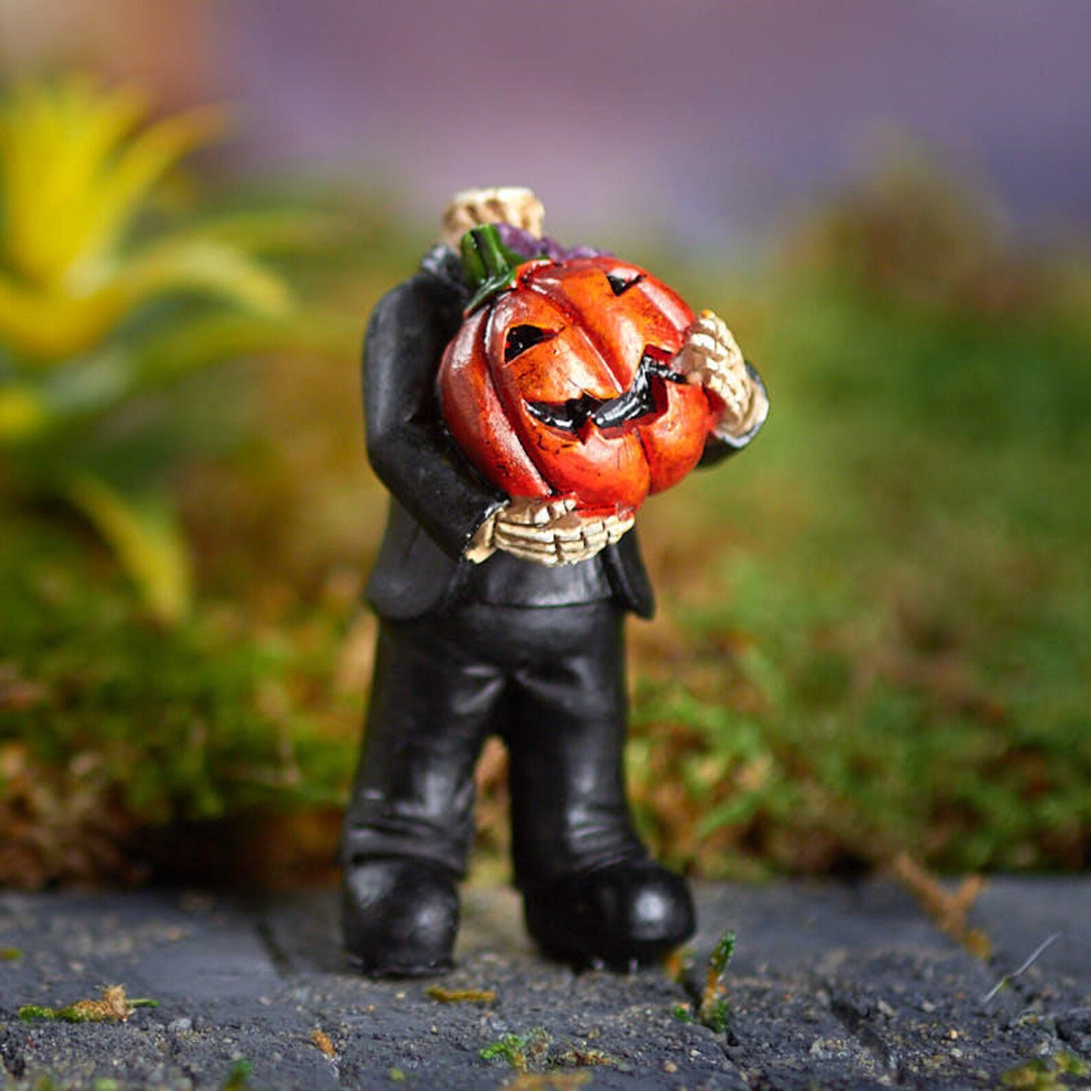 Miniature Garden Halloween Headless Mr Pumpkin Head Figurine | Etsy