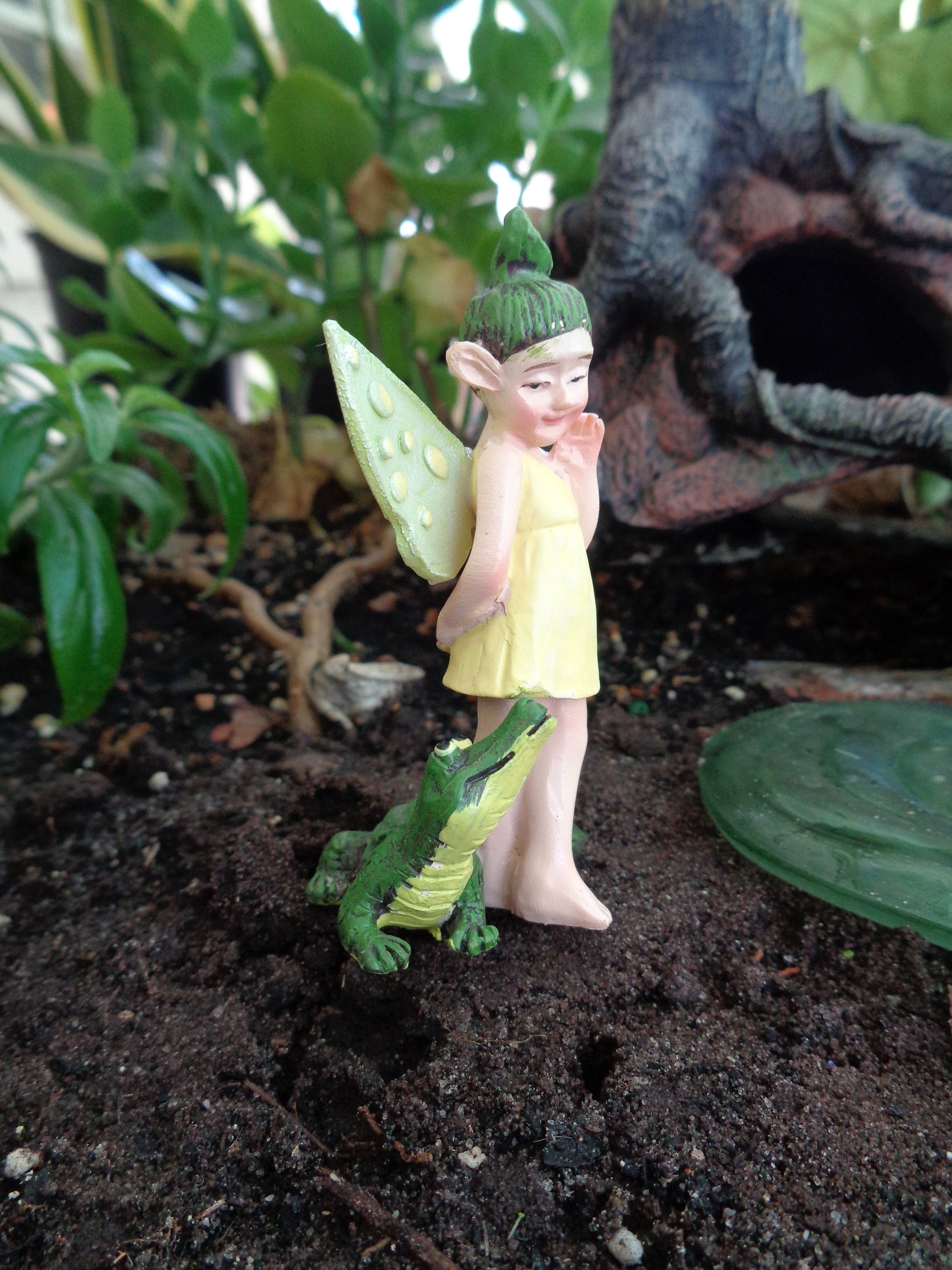 Miniature Garden Swamp Fairy Gretty With Alligator Height 3 - Etsy UK