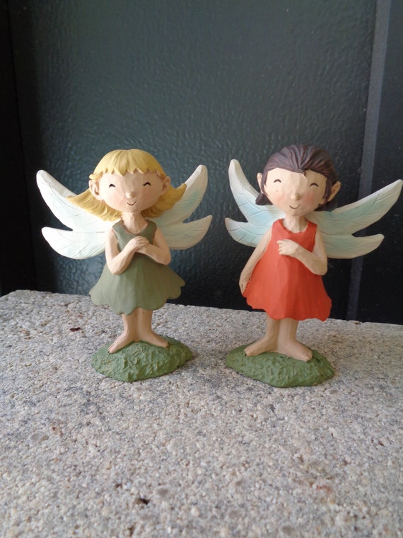 Miniature Garden Rustic Fairies Sisters Best Friends Height - Etsy