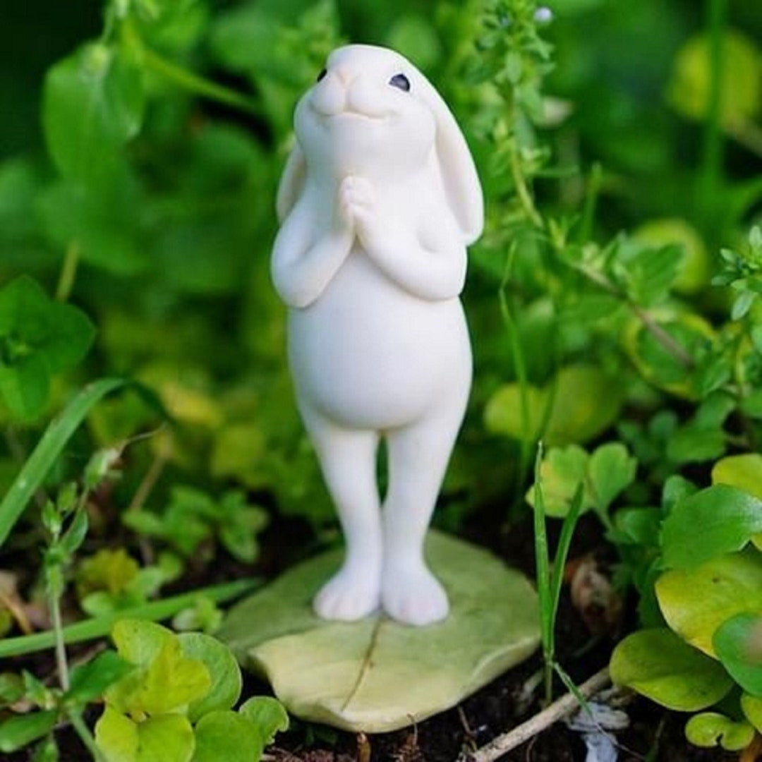 Zen Garden Miniature Standing Namaste Yoga Rabbit, Height 3.25 Inches ...