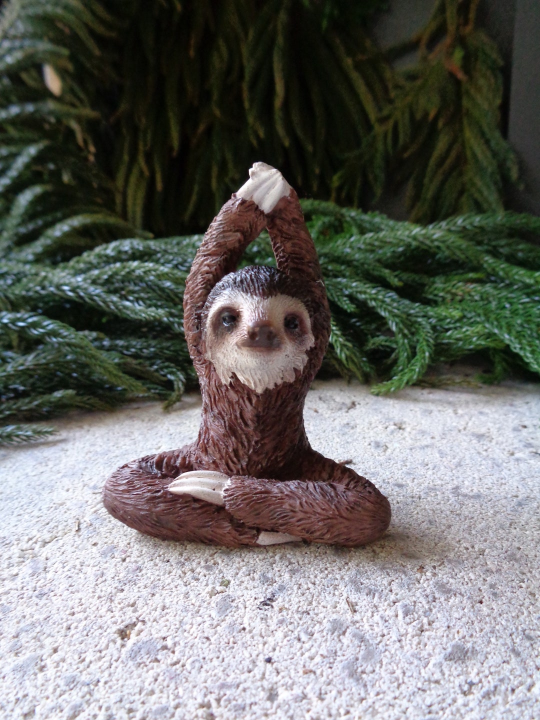Zen Garden Yoga Seated Lotus Sloth, Arms Overhead, Height 2 Inches ...