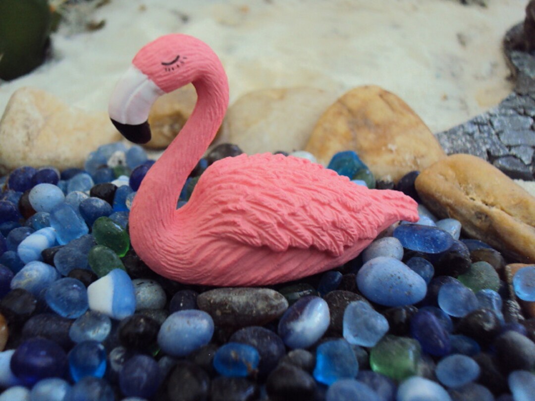 Miniature Garden Mini Flamingo, Length 2 Inches, Fairy Garden ...