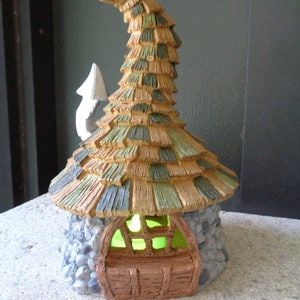Miniature Garden Wizard Shack Fairy House height 7.5 inches | Etsy