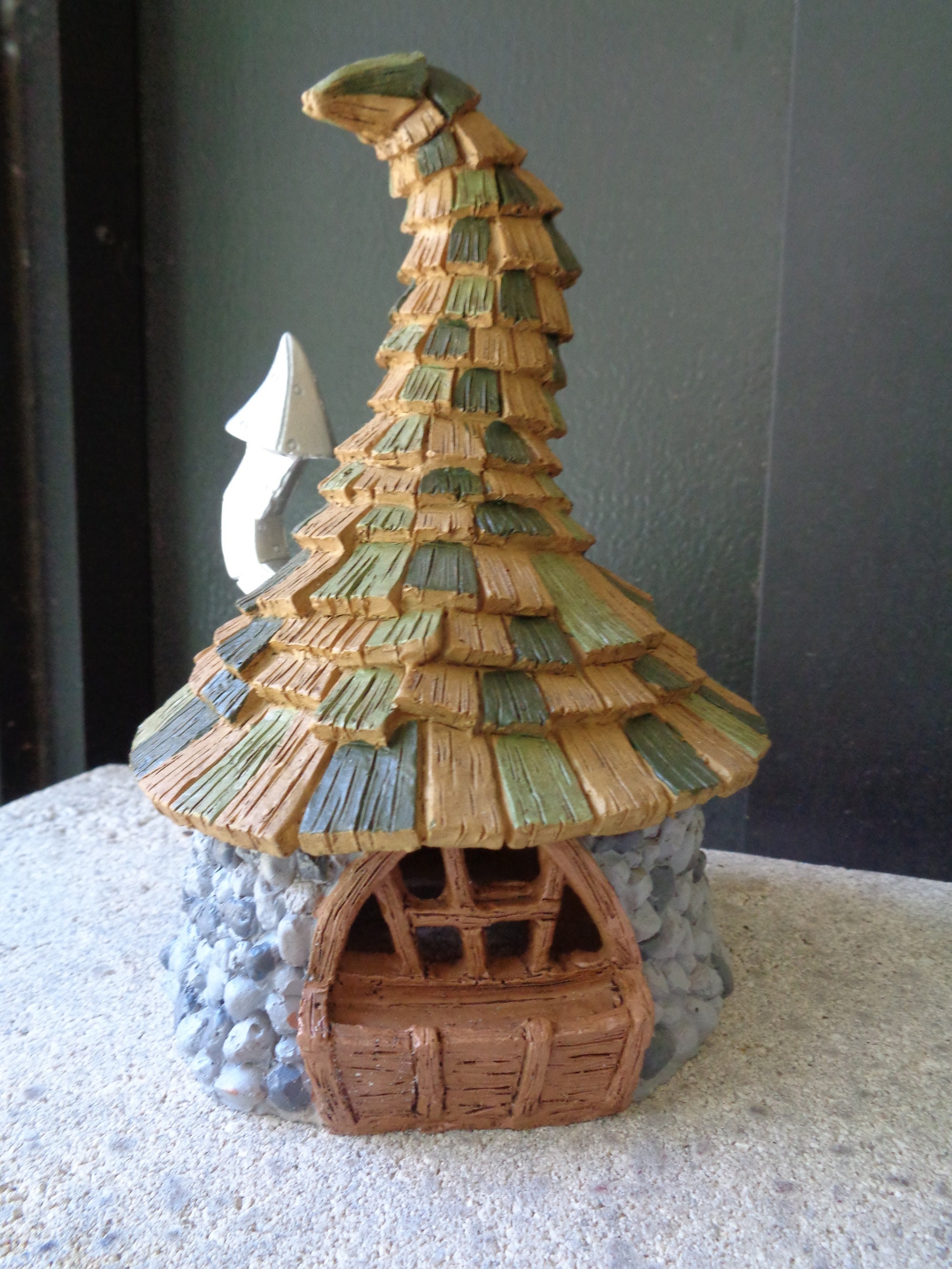 Miniature Garden Wizard Shack Fairy House Height 7.5 Inches - Etsy