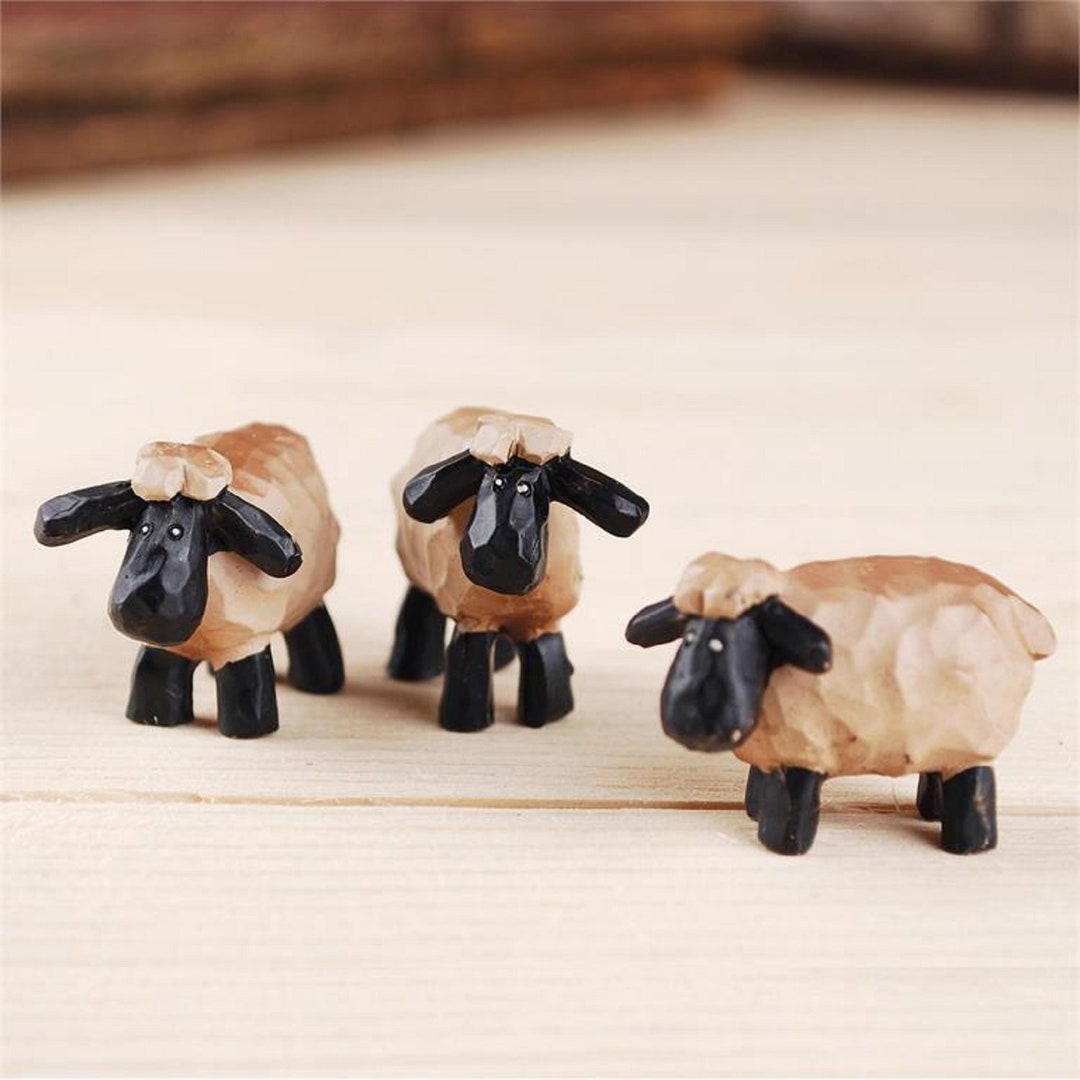 Miniature Garden Set of 3 Mini Sheep, Height 1 Inch, Width 1.25 Inches ...