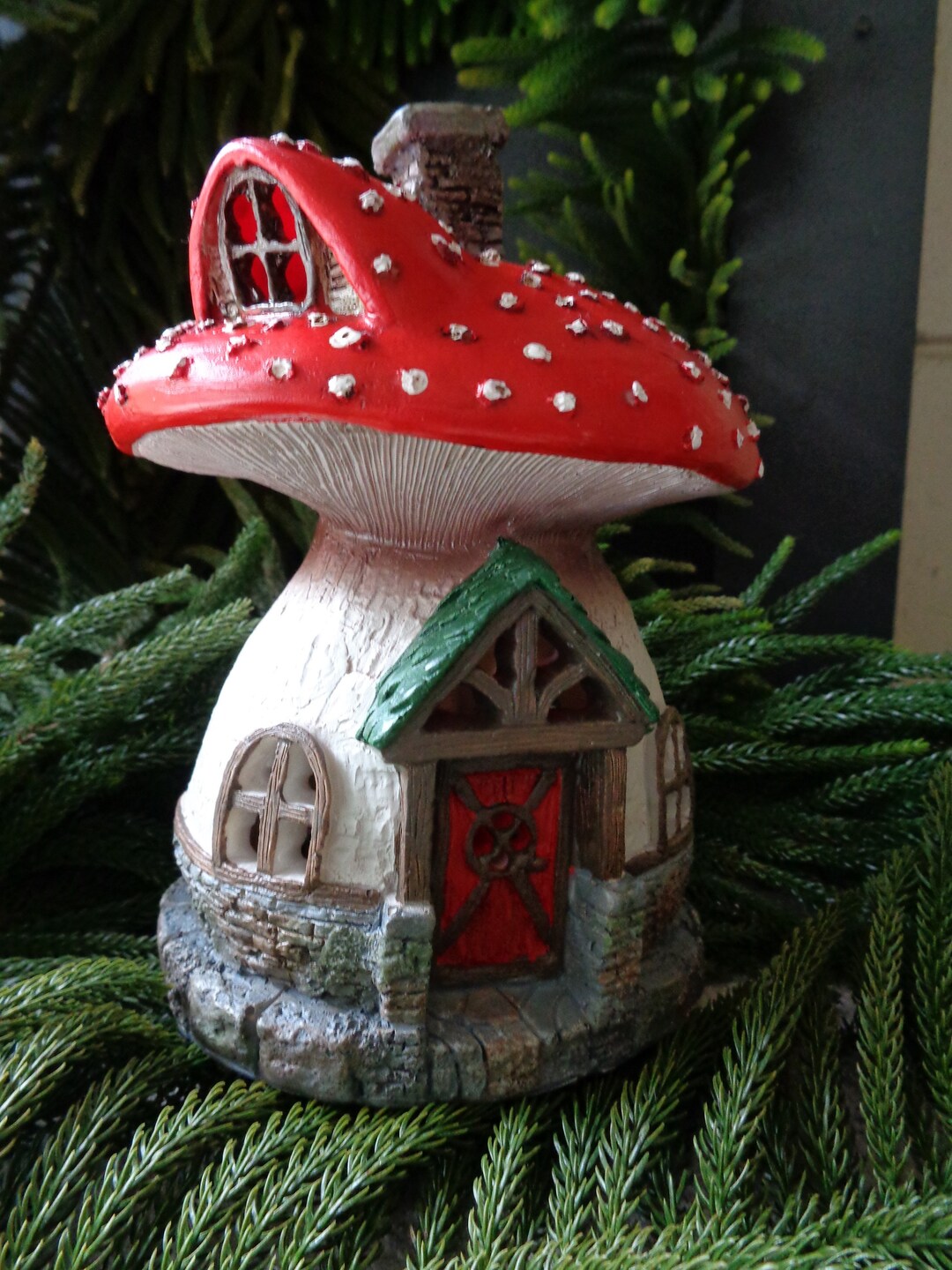 Miniature Garden Muscari Mushroom Fairy House Height 7 - Etsy
