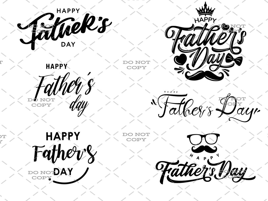 Happy Father's Day Script Bundle 6 Designs - Etsy