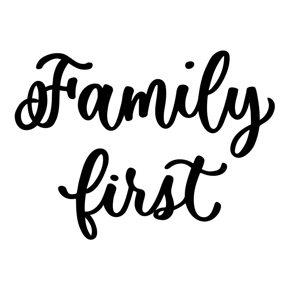 Family First Script Black - Etsy
