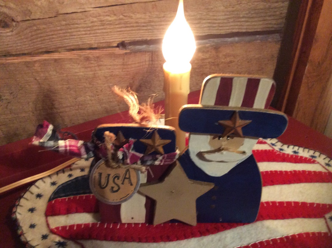Lighted Uncle Sam With Firecracker, Uncle Sam, Patriotic Theme Lighted ...