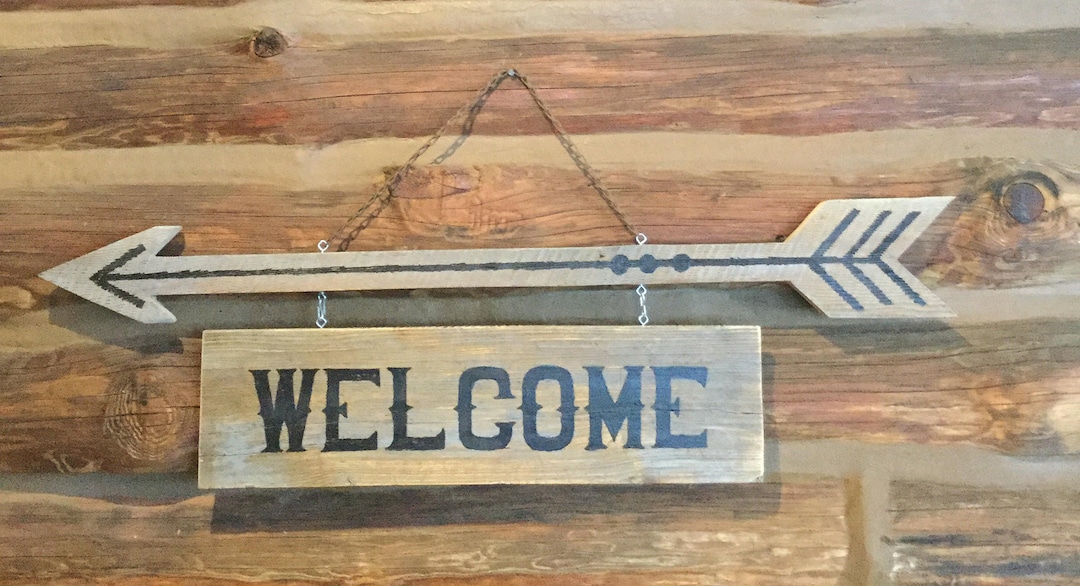 Wood Welcome Sign, Porch Decoration, Handmade Sign, Repurposed Barn ...