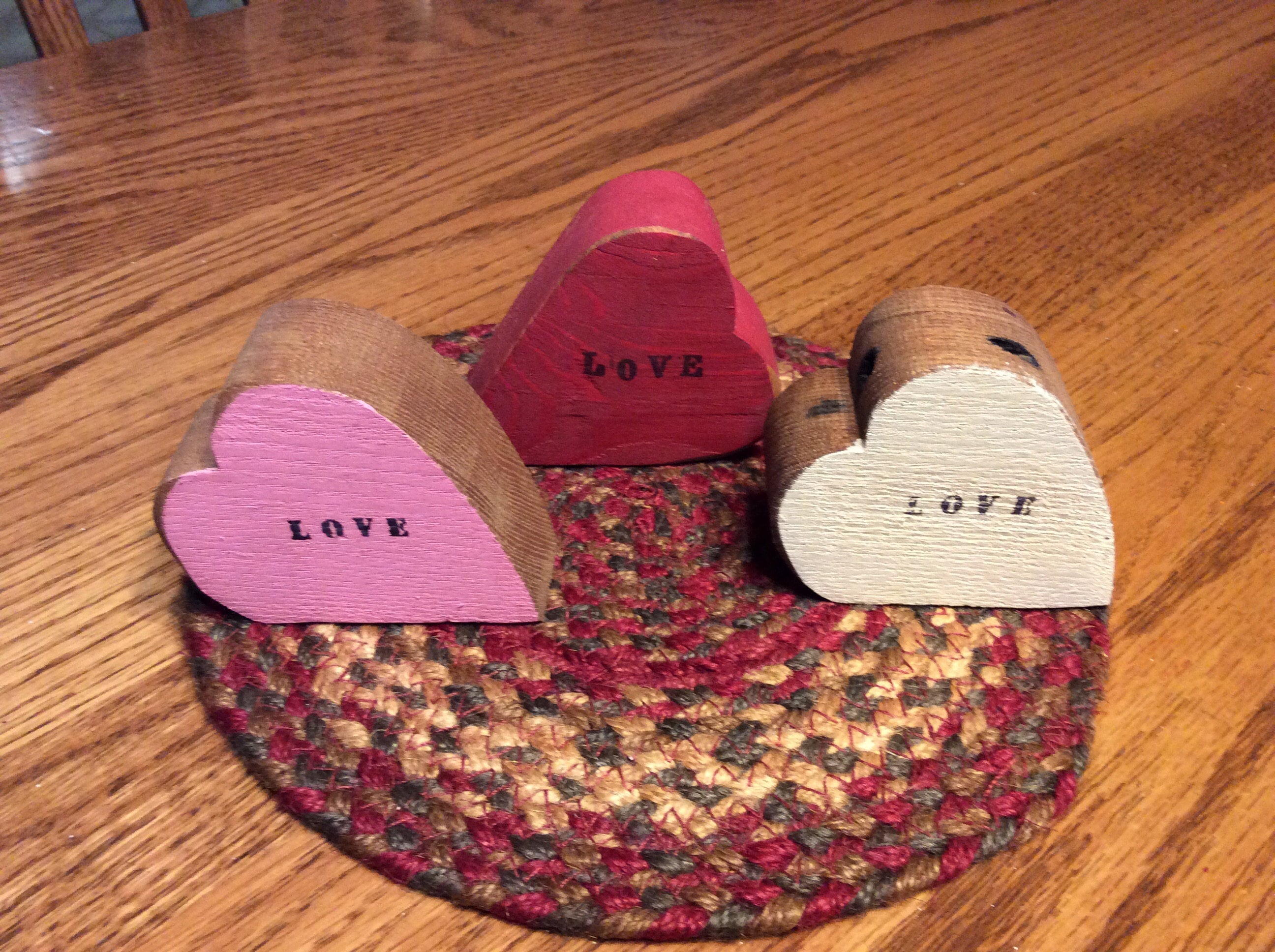 Three Assorted Block Hearts, Block Hearts, Painted Hearts - Etsy UK