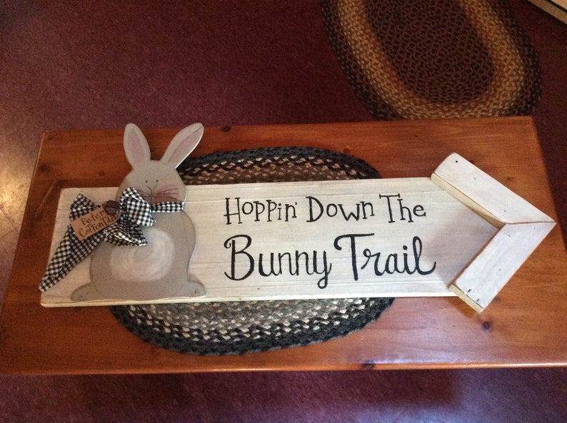 Hoppin Down the Bunny Trail Sign ,bunny Sign, Spring Sign - Etsy