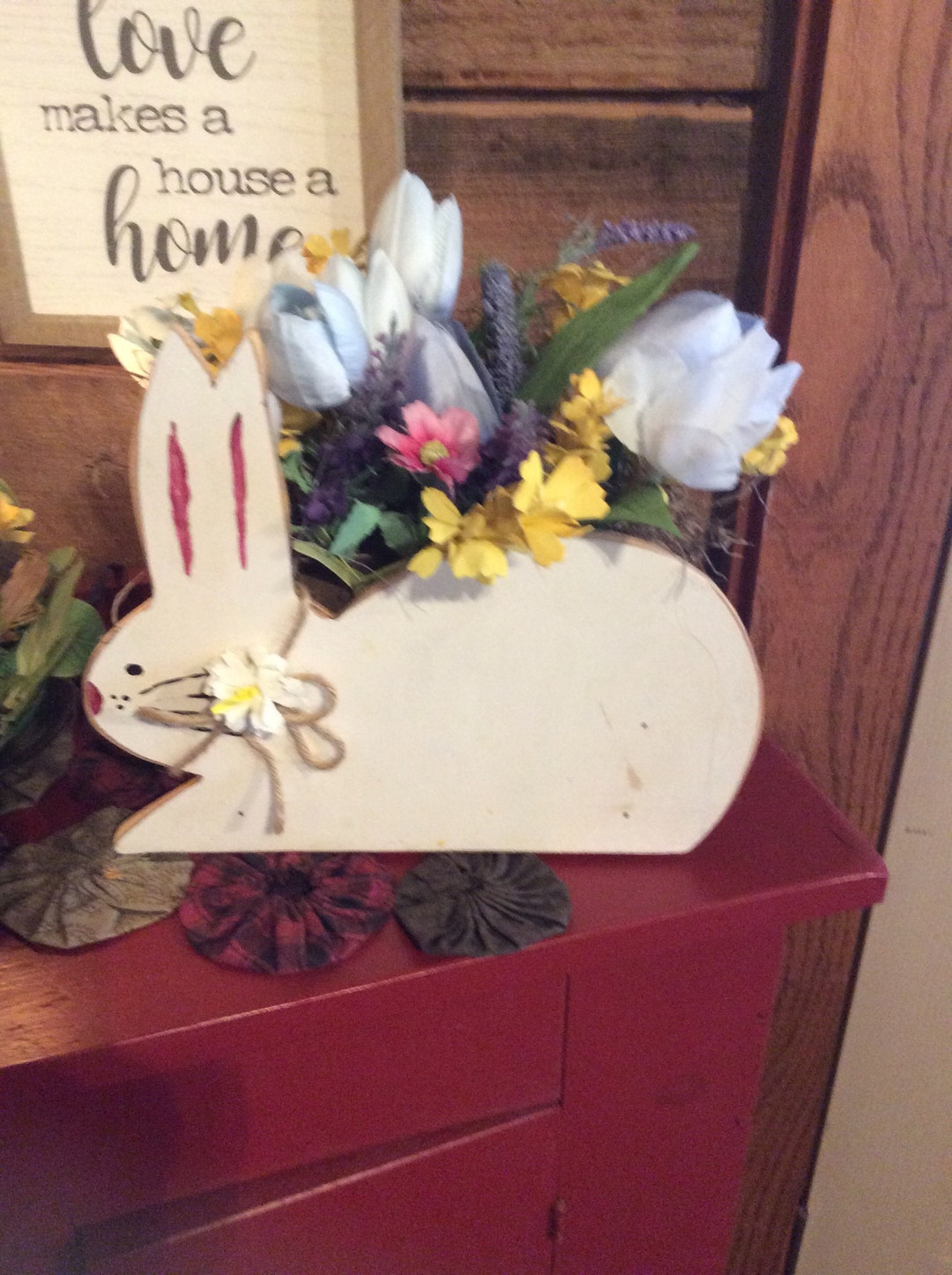 Bunny Floral Arrangement, Spring Arrangement, Floral Arrangement - Etsy