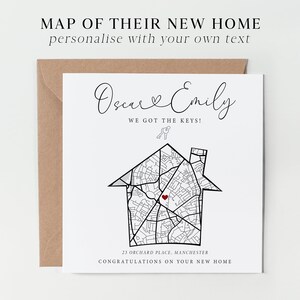 Personalised New Home Card / Custom Map Card / We Got the Keys Card ...