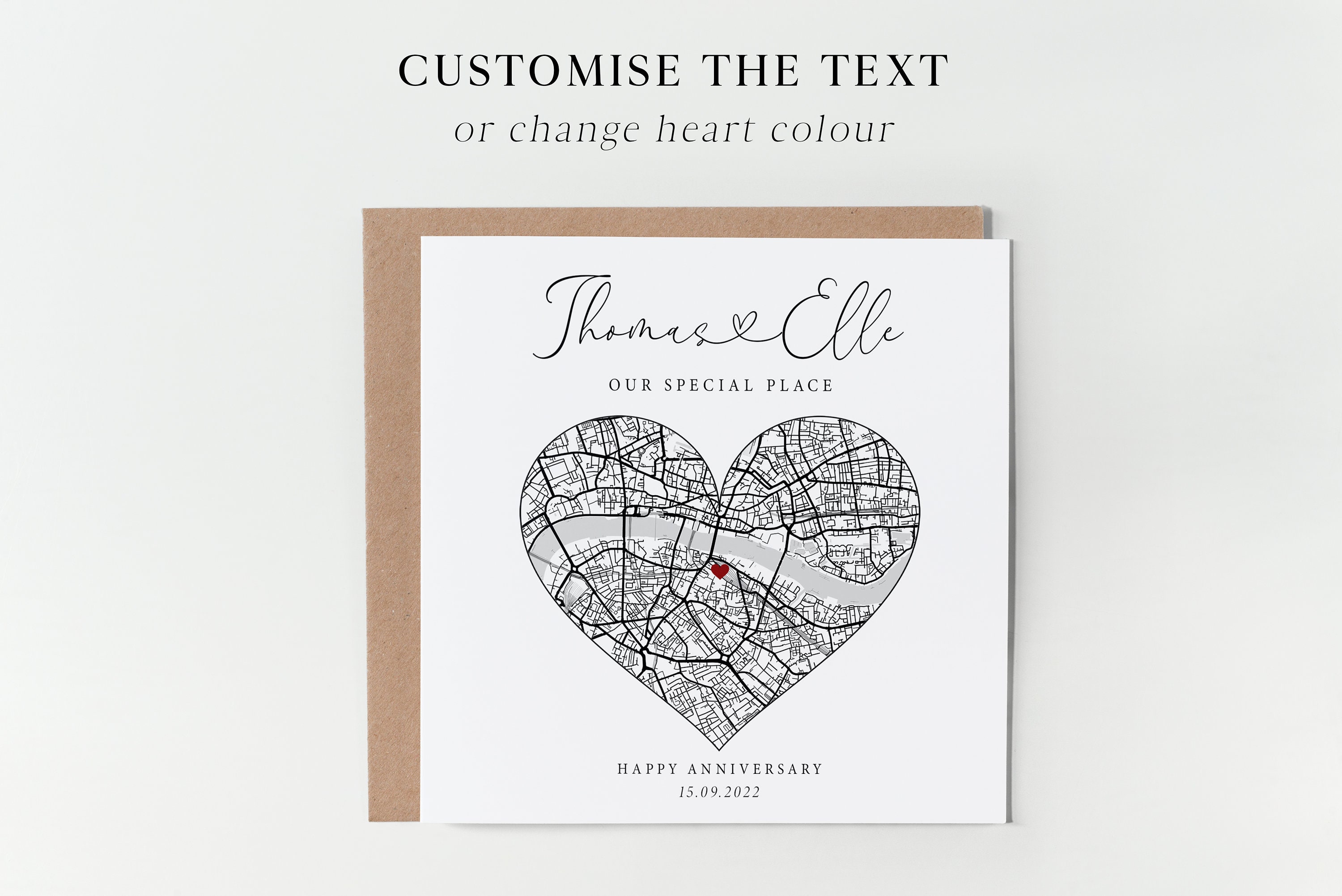 Personalised Anniversary Card / Custom Map Card / Special - Etsy UK