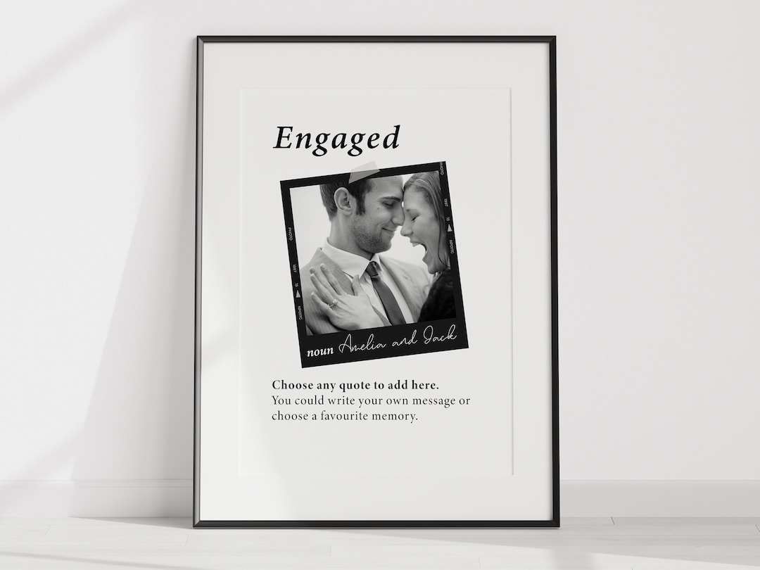 Engaged Polaroid Definition Print Personalised Couples - Etsy