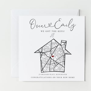 Personalised New Home Card / Custom Map Card / We Got the Keys Card ...
