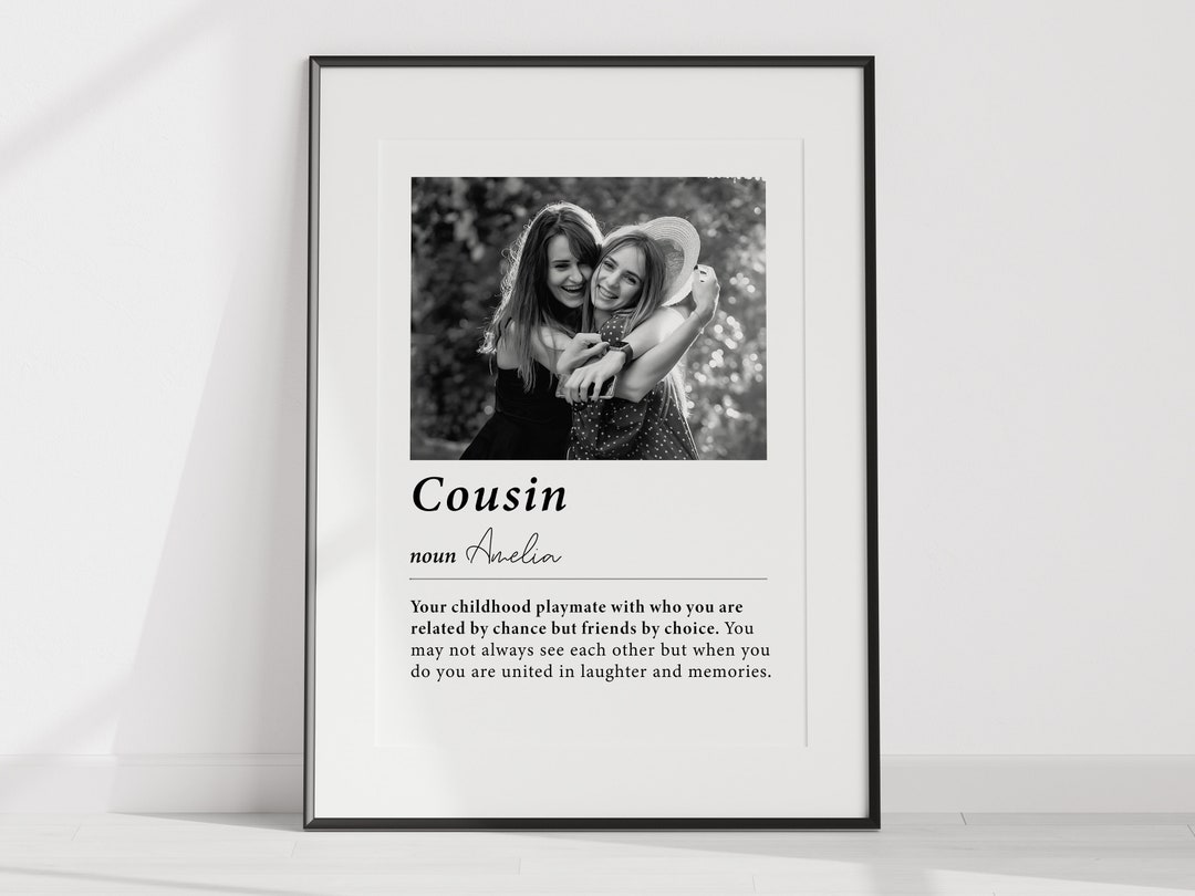 Definition Photo Cousin Print | Personalised Cousin Print | Cousin Gift ...