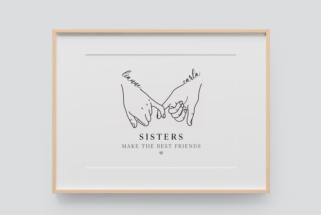 Line Drawing Sister Digital File | Personalised Sister | Sister Gift ...