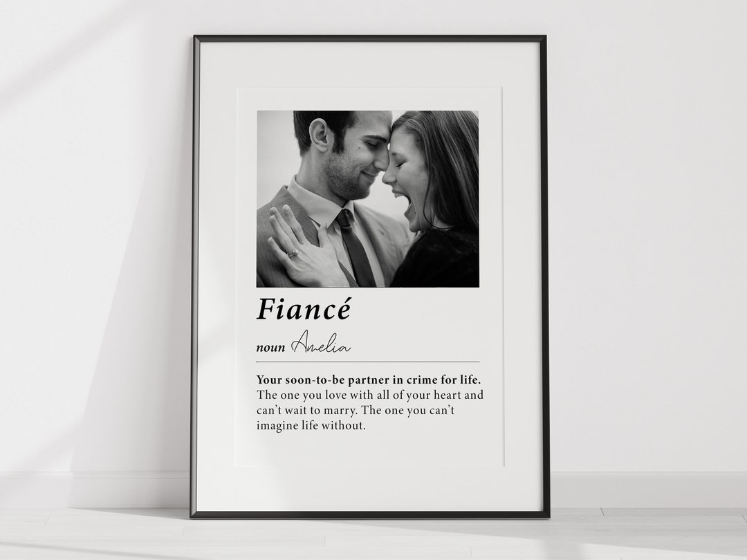 Fiancé Definition Print | Personalised Couples Print | UNFRAMED ...