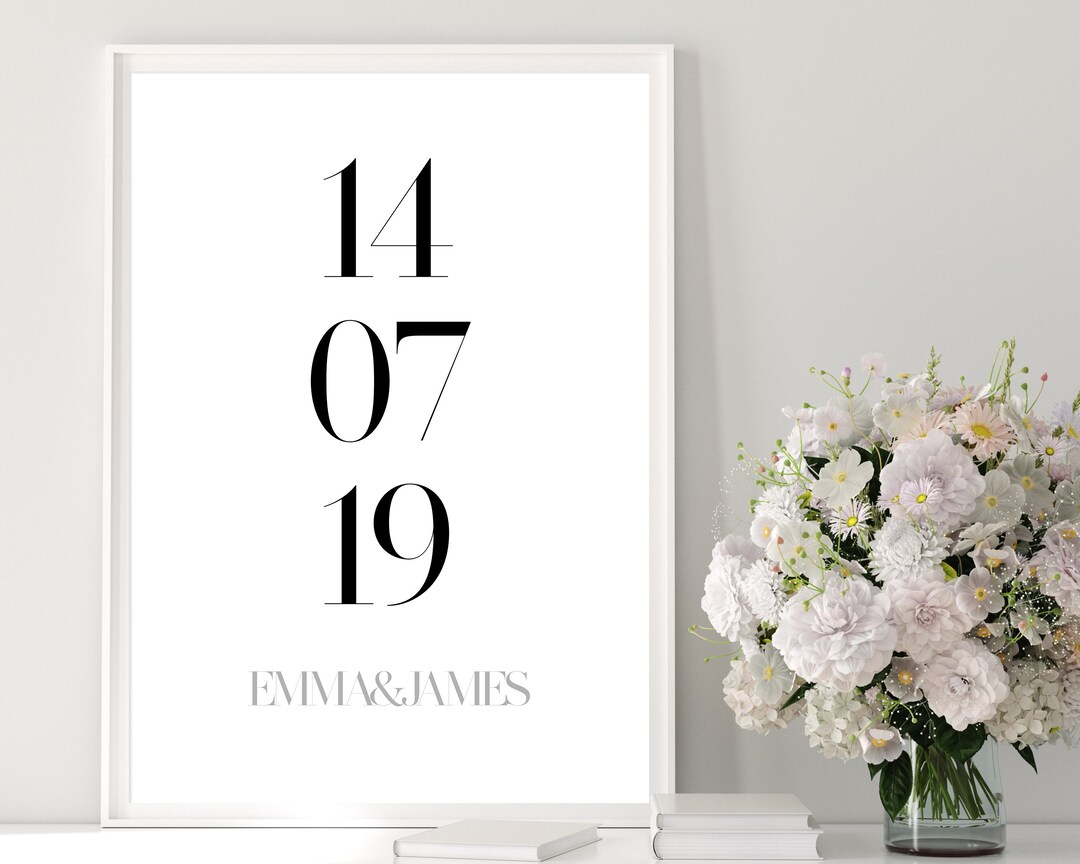 Custom Date Print, Personalised Date Print, Anniversary Date Print ...